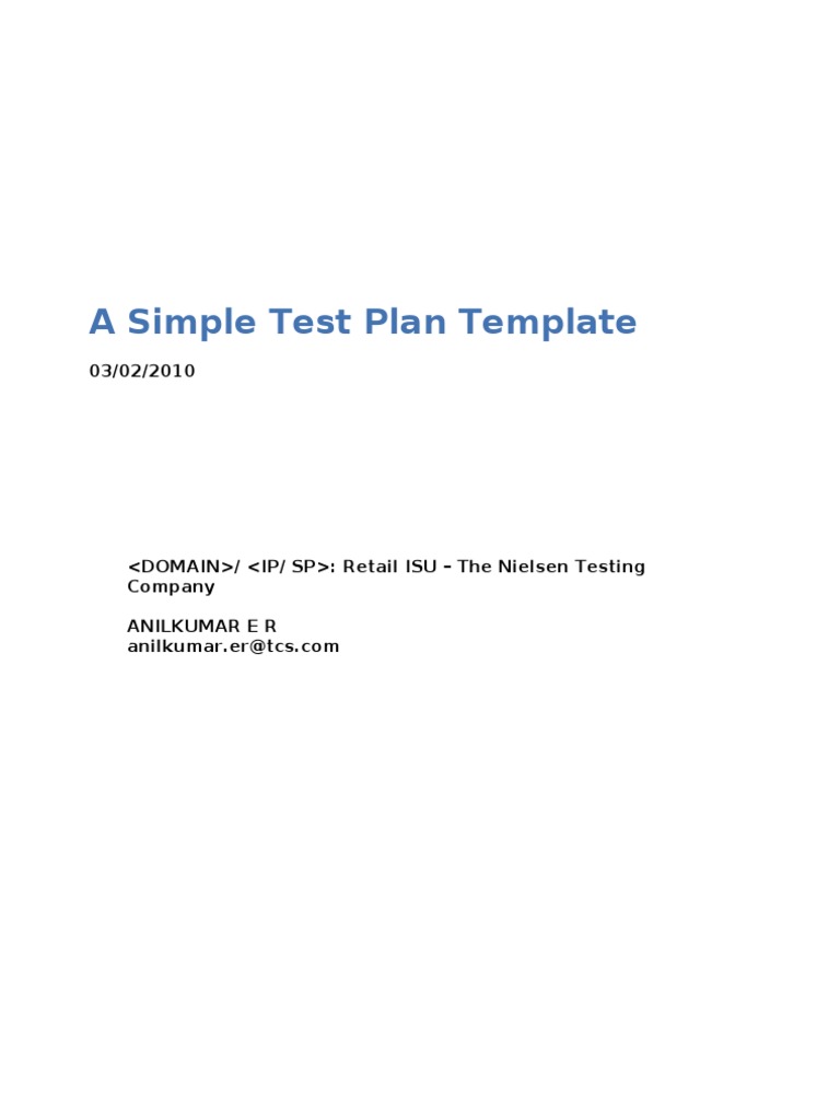 Test Plan Template | PDF | Software Testing | Unit Testing