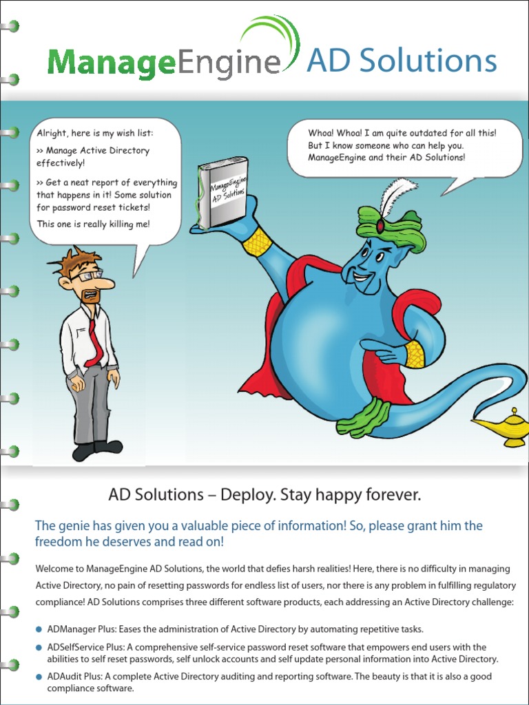 ManageEngine AD Solutions Overview | PDF | Active Directory | Password