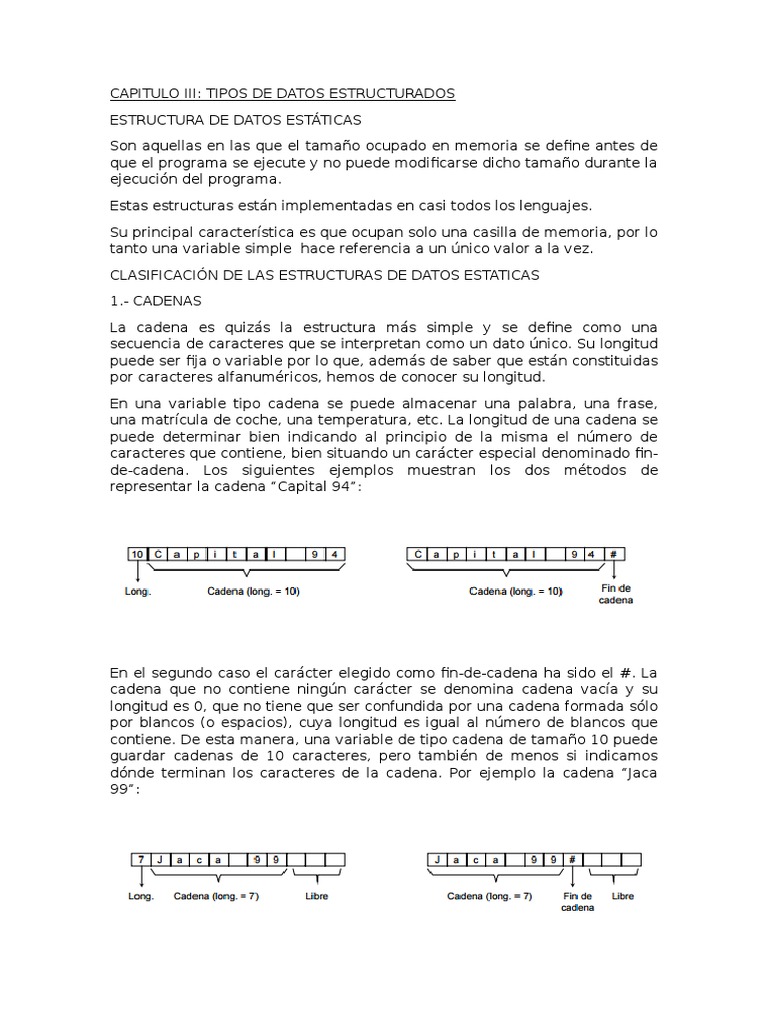 Estructura de Datos Estáticas | Descargar gratis PDF | Estructura de ...