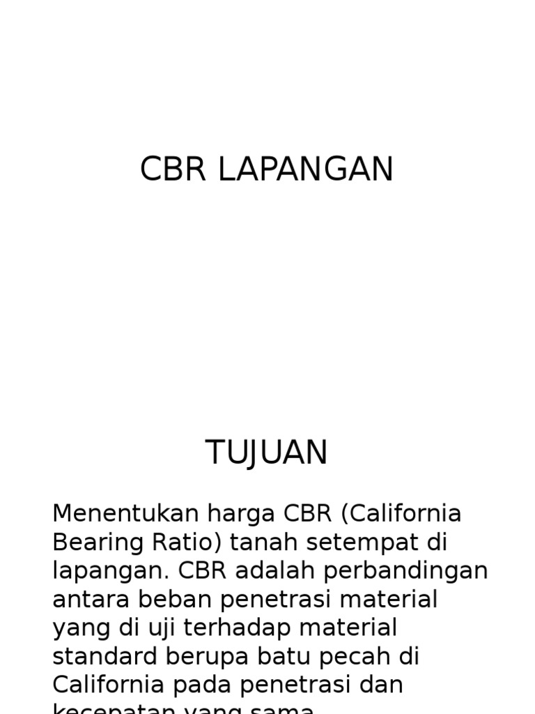 CBR Lapangan | PDF