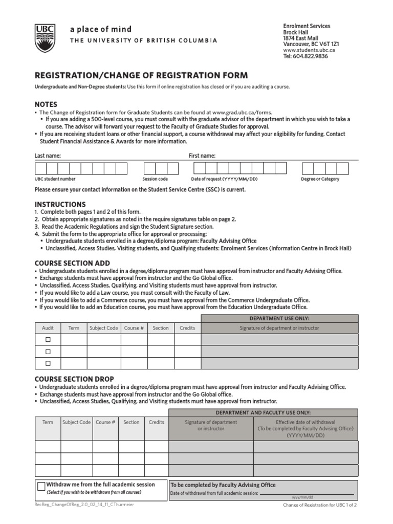 UBC Course Registration | PDF | Undergraduate Education | Academic Degree