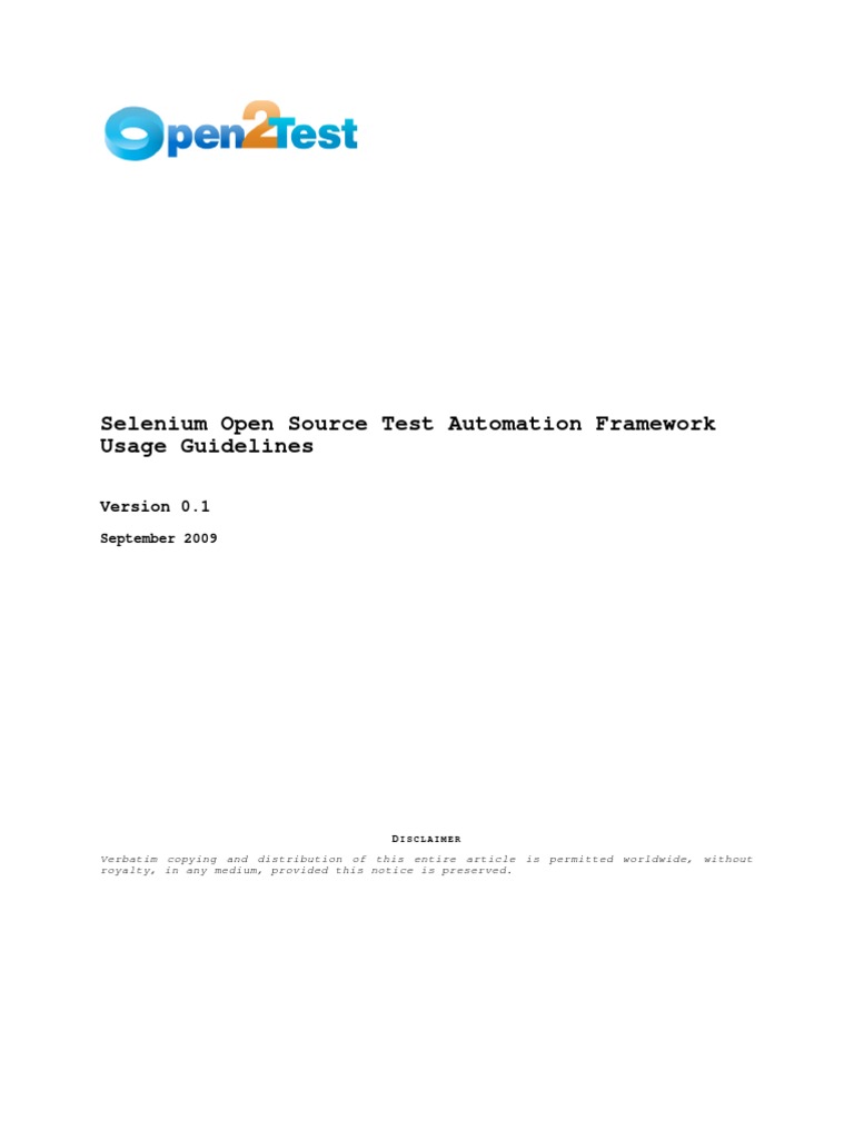 Selenium Framework Usage Guidelines | PDF | Selenium (Software ...