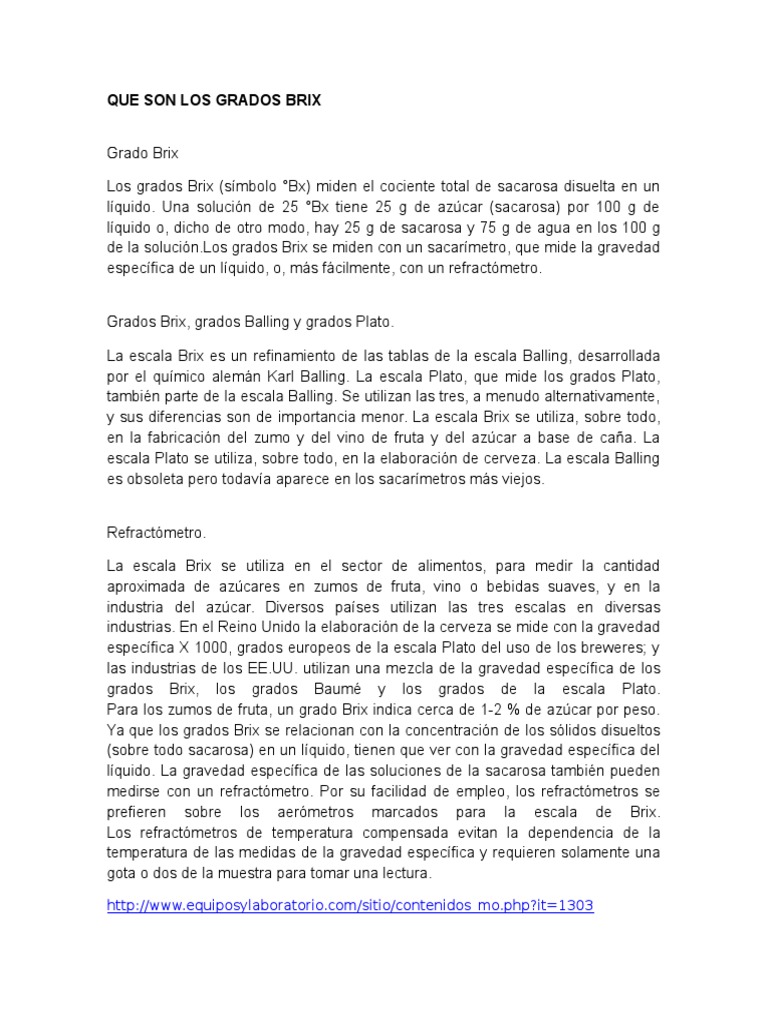 Que Son Los Grados Brix | Densidad | Cantidad