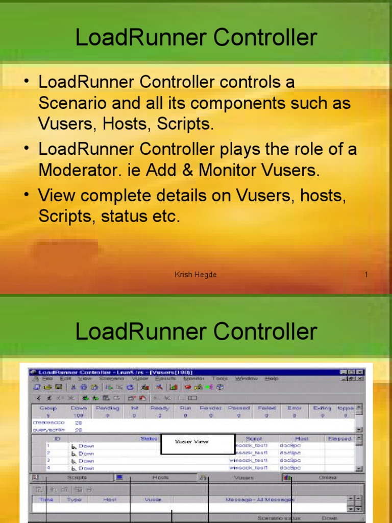 Load Runner Creating Load Runner Scenarios Chapter 3 Databases Server Computing 