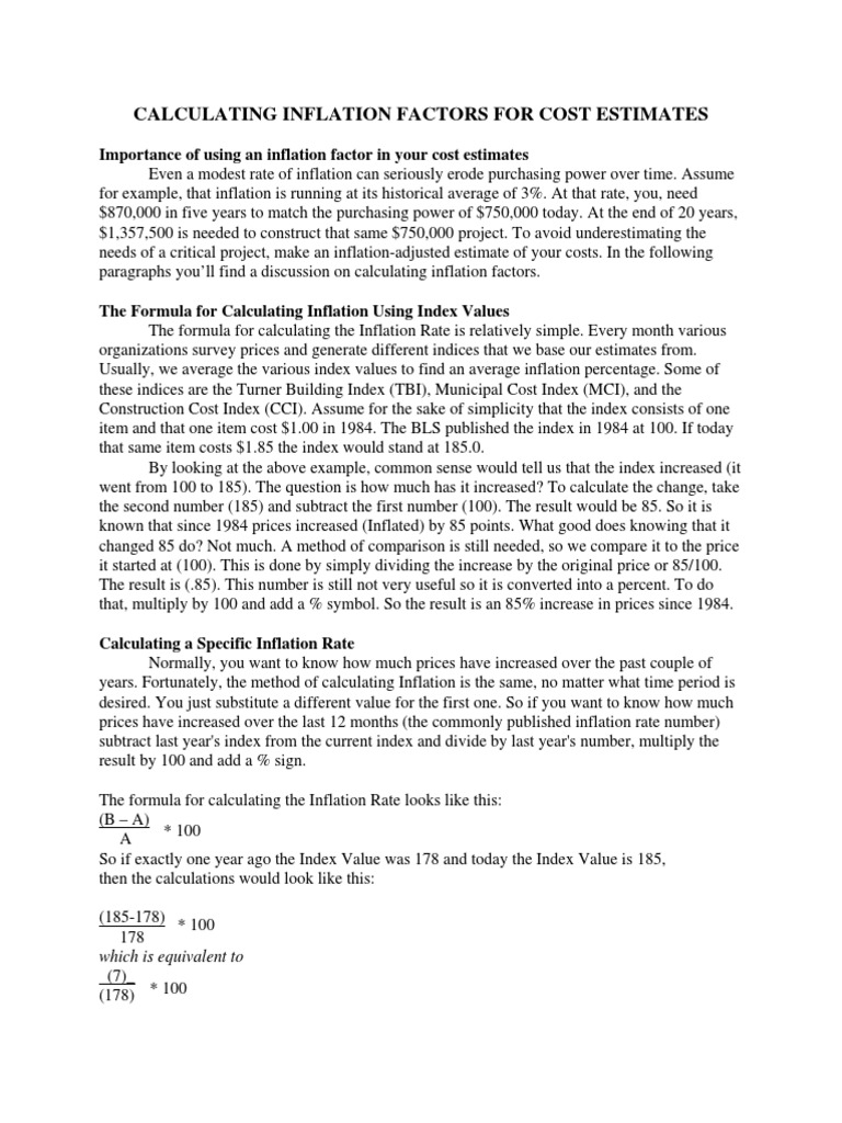 Price Escalation and Inflation | PDF | Index (Economics) | Inflation