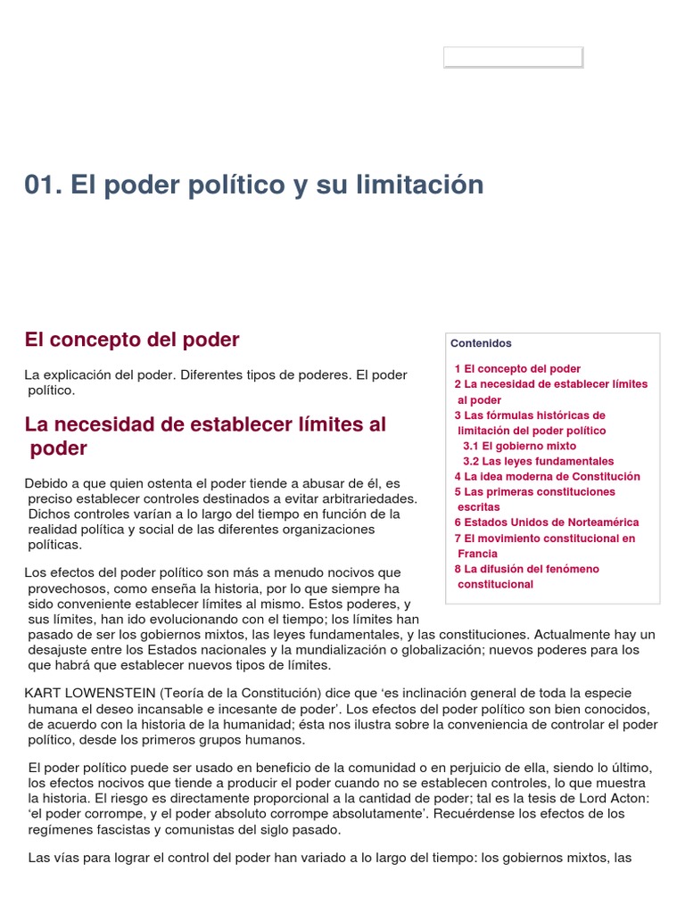 El Poder Político y Su Limitación - Apuntes de Grado en Derecho - UNED ...