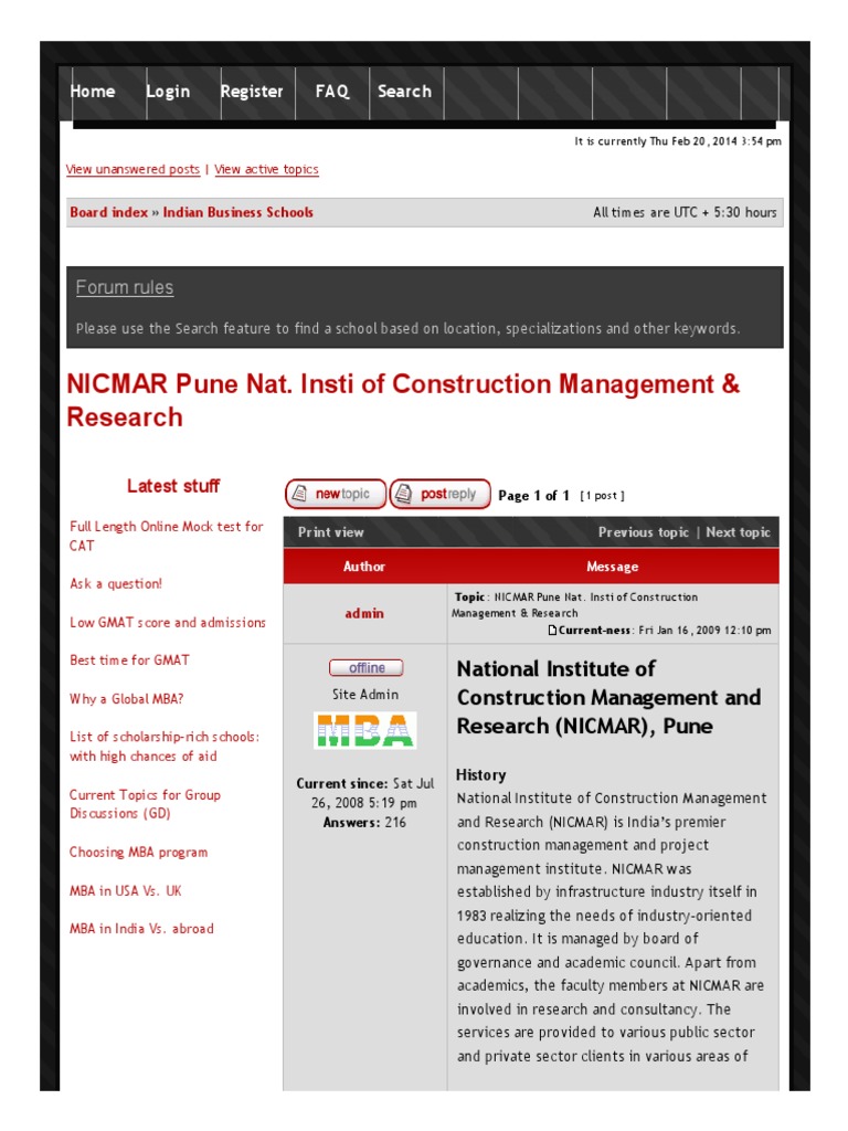 Nicmar Pune Nat | PDF | Internet Forum | Business