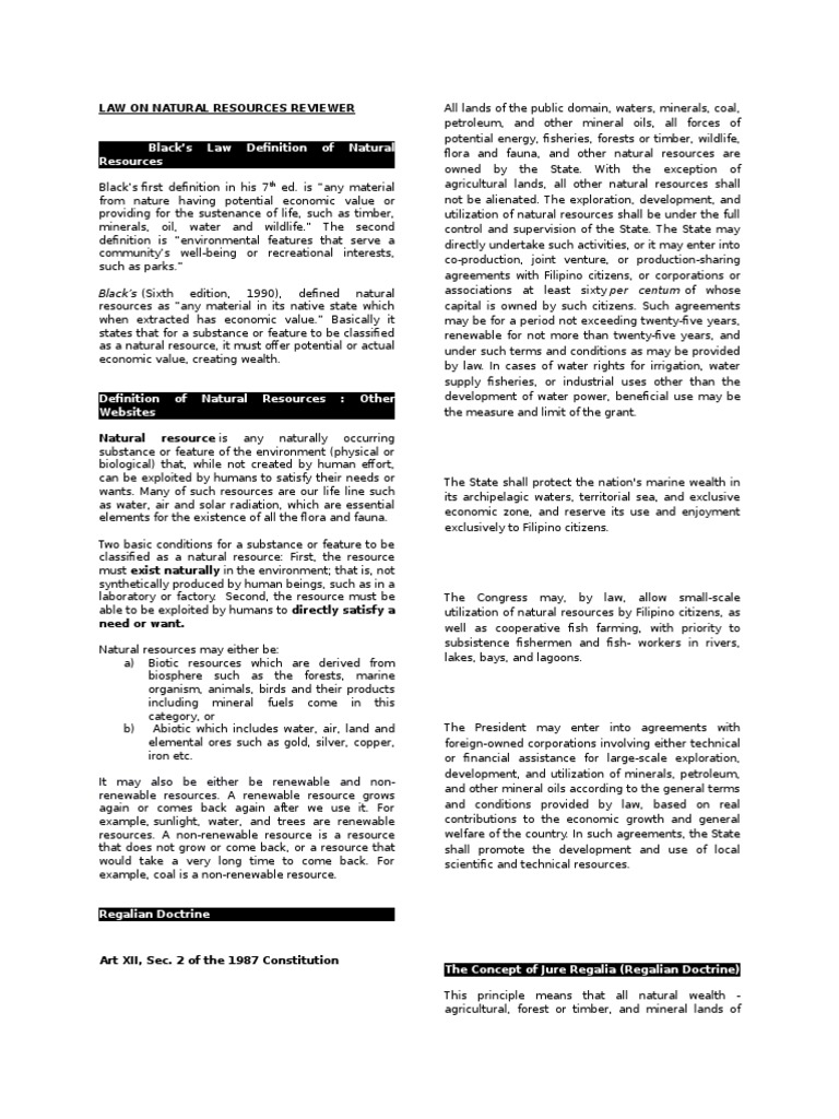 Black s Law Definition Of Natural Resources PDF Resource
