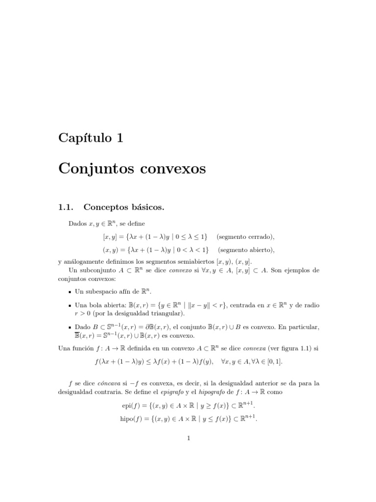 Cap 1 Análisis convexo | PDF | Conjunto convexo | infinito