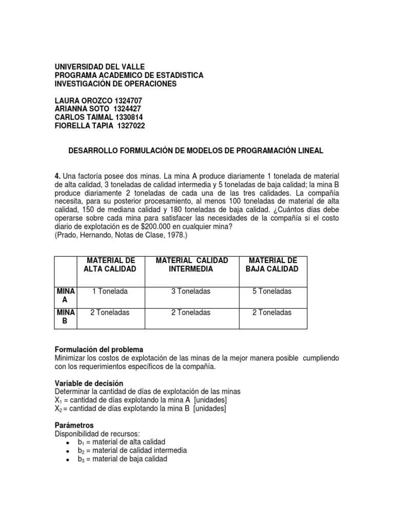 Ejercicios | PDF | Programación lineal | Science
