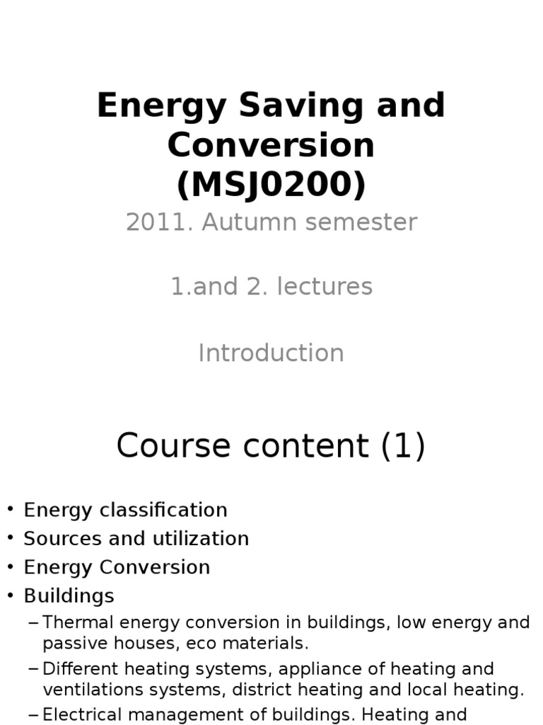 1 2 Lectures Energy Conversion Introduction | PDF | Home & Garden ...