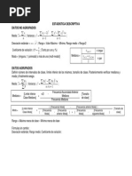 Formulario Estadistica Descriptiva PDF | PDF | Enseñanza de matemática
