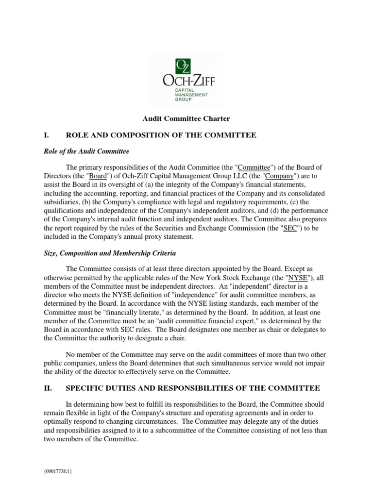 Audit Committee Charter December 2012 | PDF | Audit Committee ...