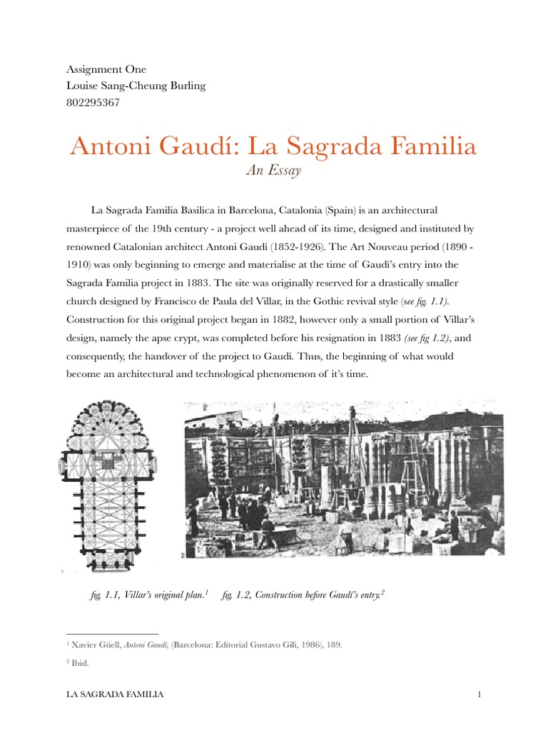 Architectural History: La Sagrada Familia, Antoni Gaudí. An Essay ...