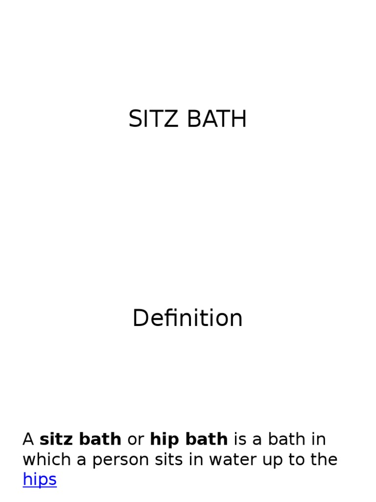 Sitz Bath | PDF