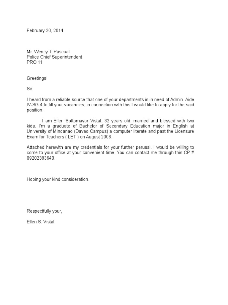 Application Letter Fro NUP | PDF