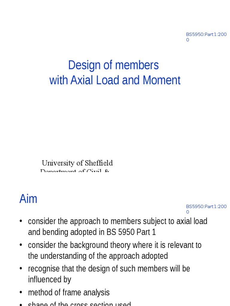 Design of Members With Axial Load and Moment: University of Sheffield ...