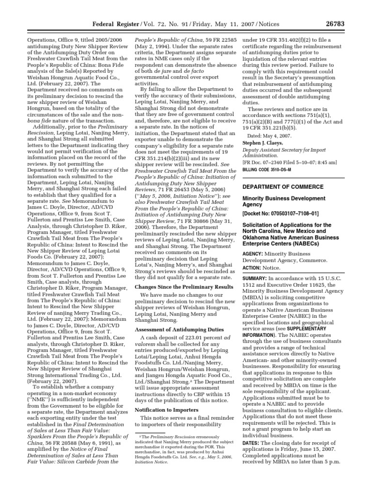 Notice: Grants and Cooperative Agreements Availability, Etc.: Native ...