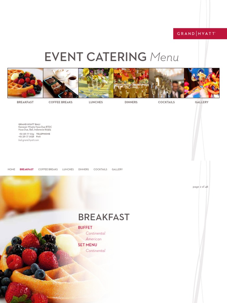 Event Catering Menu by Grand Hyatt Bali | PDF | Indonesian Cuisine | Salad