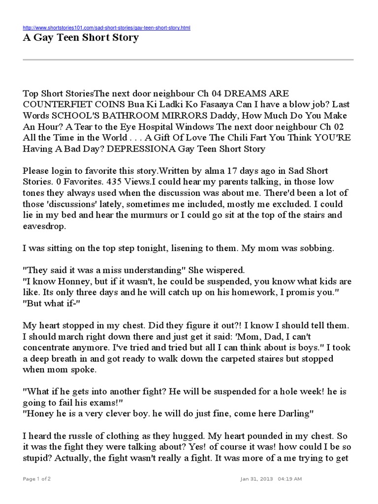 A Gay Teen Short Story