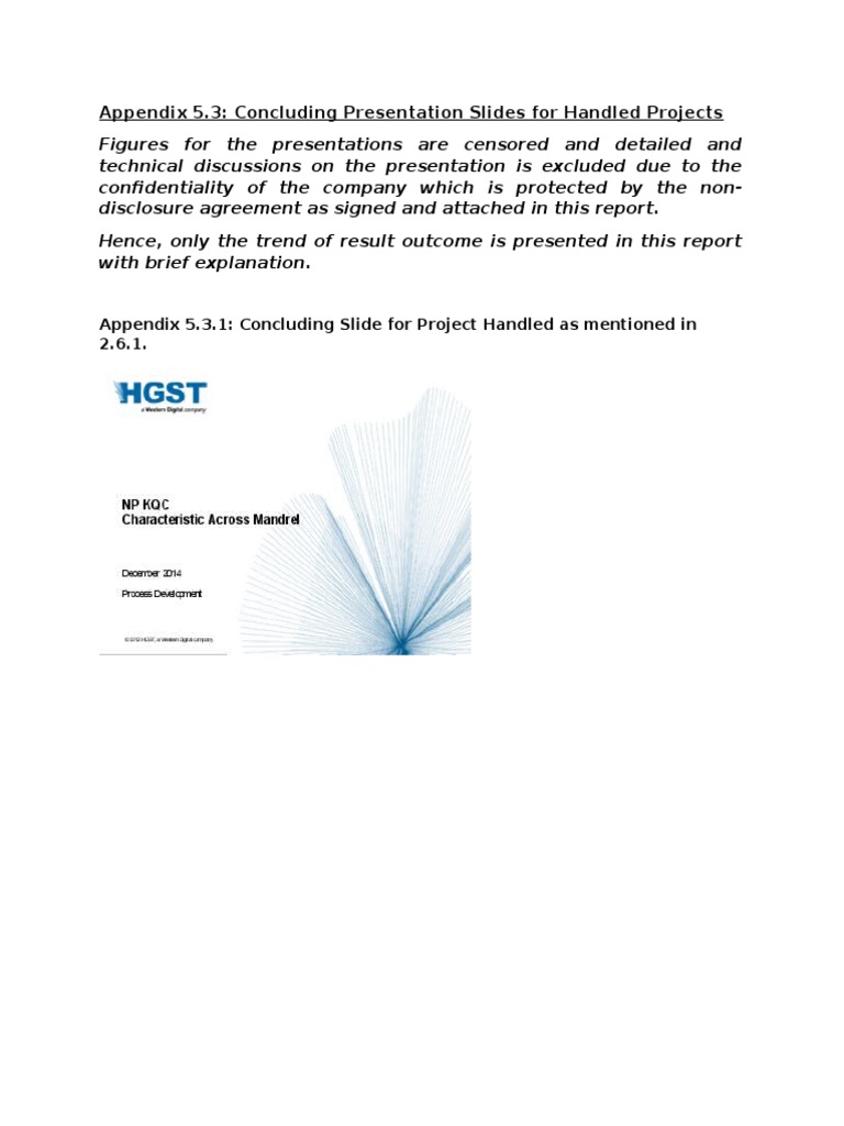 Appendix 5.3: Concluding Presentation Slides For Handled Projects | PDF ...