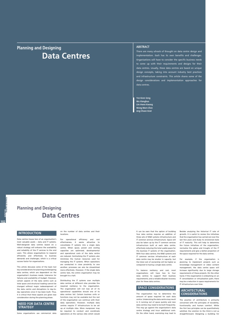 Considering Critical Factors in Data Centre Planning and Design: A ...