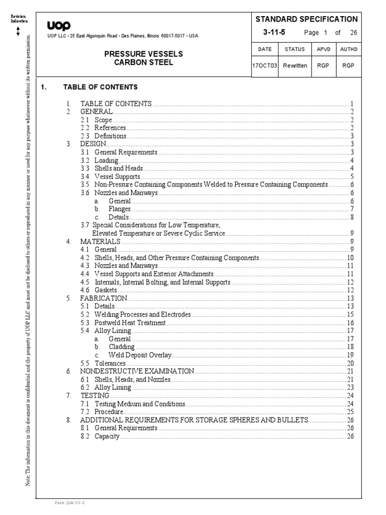 Uop Spec | PDF | Welding | Construction