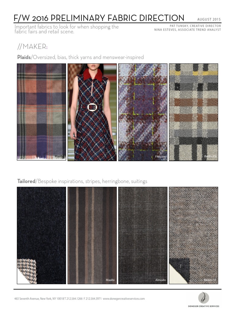 Fall/Winter 2016 Preliminary Fabric Direction | Textiles | Textile Arts