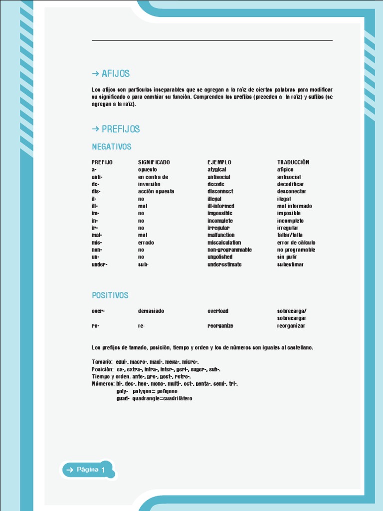 EP7 Afijos | Descargar gratis PDF | Morfología | Lingüística