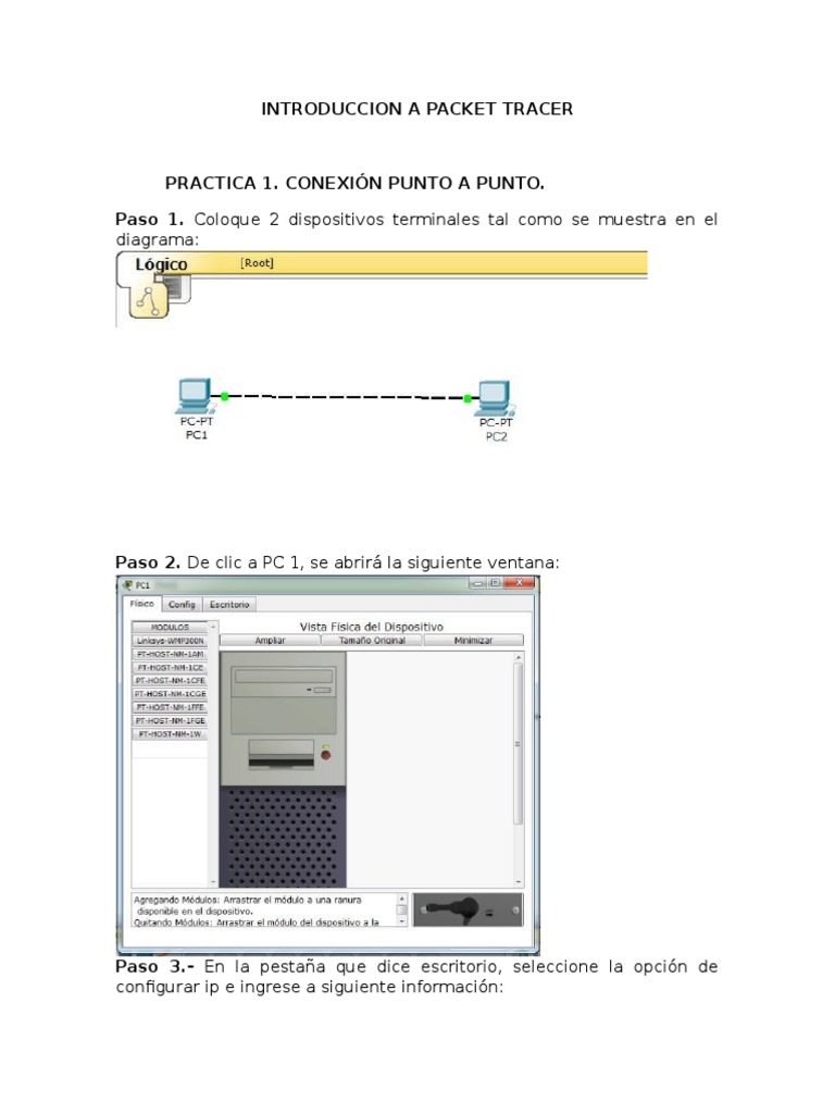 Practica Packet Tracer | PDF | Punto de acceso inalámbrico | Dirección IP