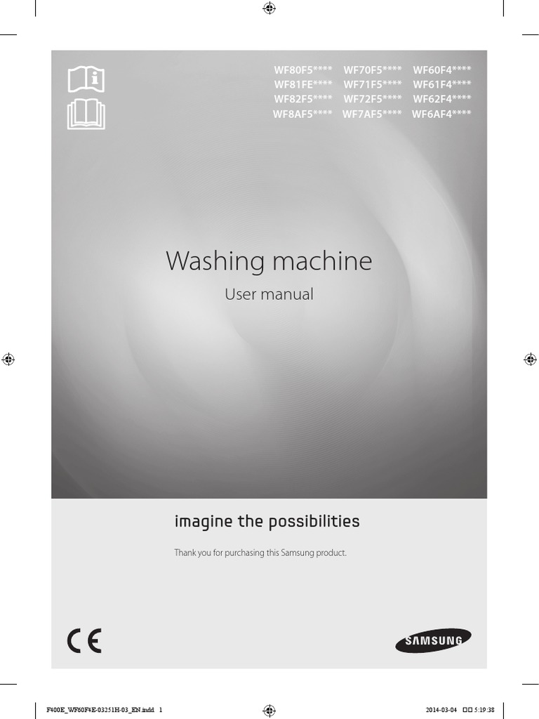 Samsung User Manual - F500 Washing Machine With Ecobubble | PDF | Ac ...