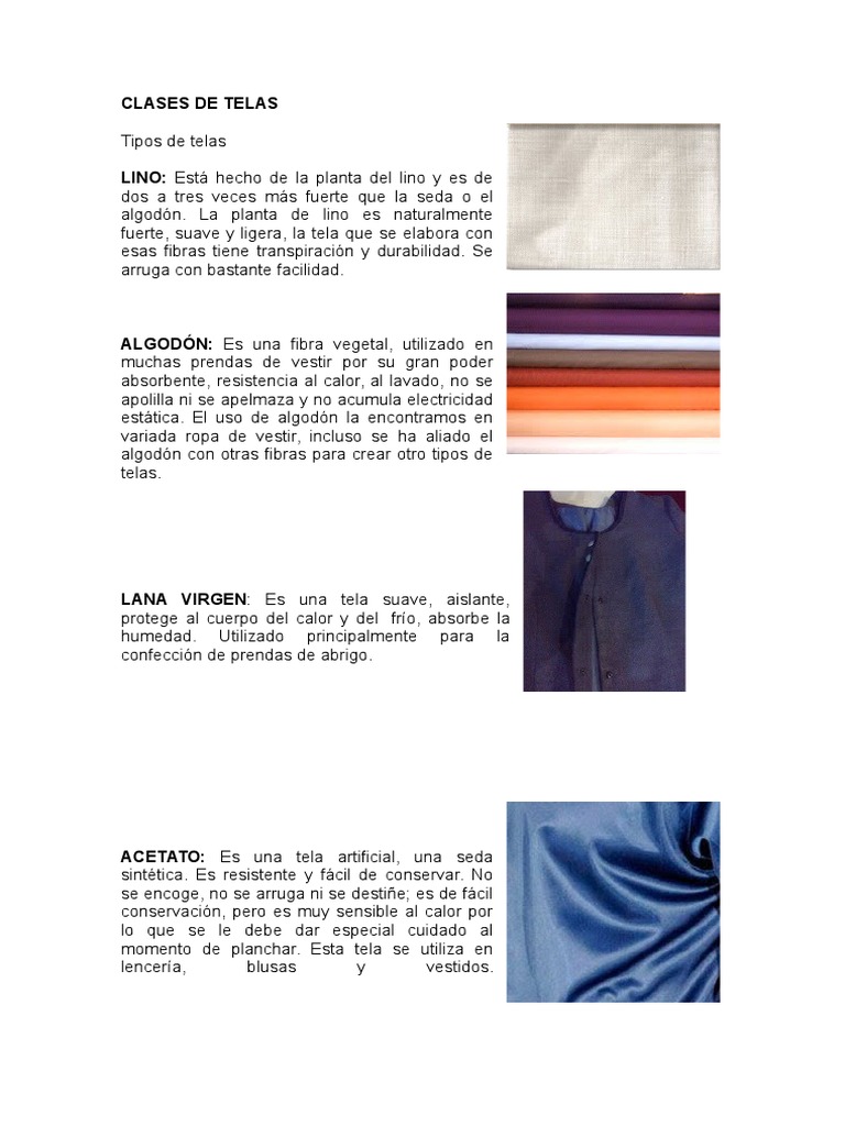 Tipos y nombres de telas para ropa | PDF | Seda | Textiles