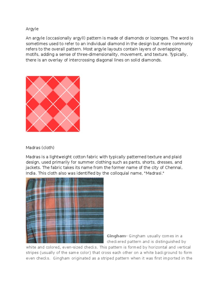 Gingham-Gingham Usually Comes in A | PDF | Textiles | Clothing Industry