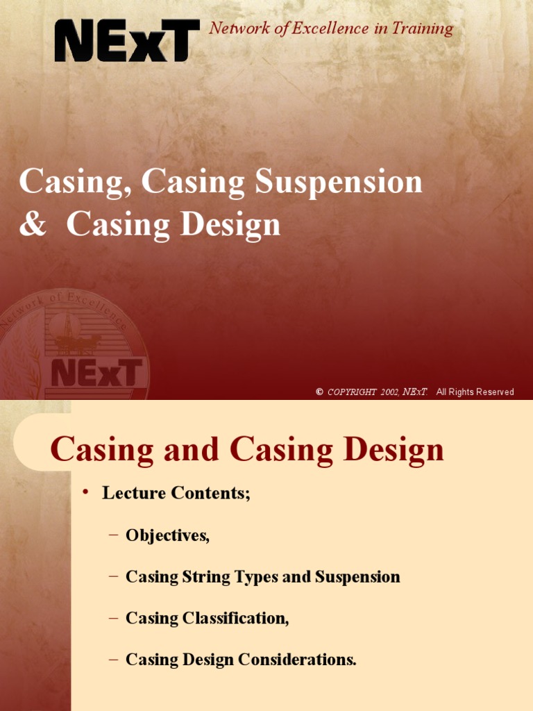 Casing, Casing Suspension & Casing Design | PDF | Casing (Borehole ...