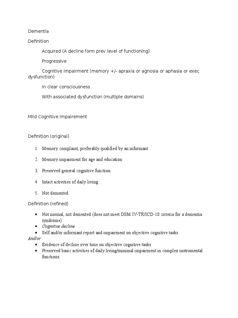 Cognitive Decline And/or | PDF | Dementia | Alzheimer's Disease