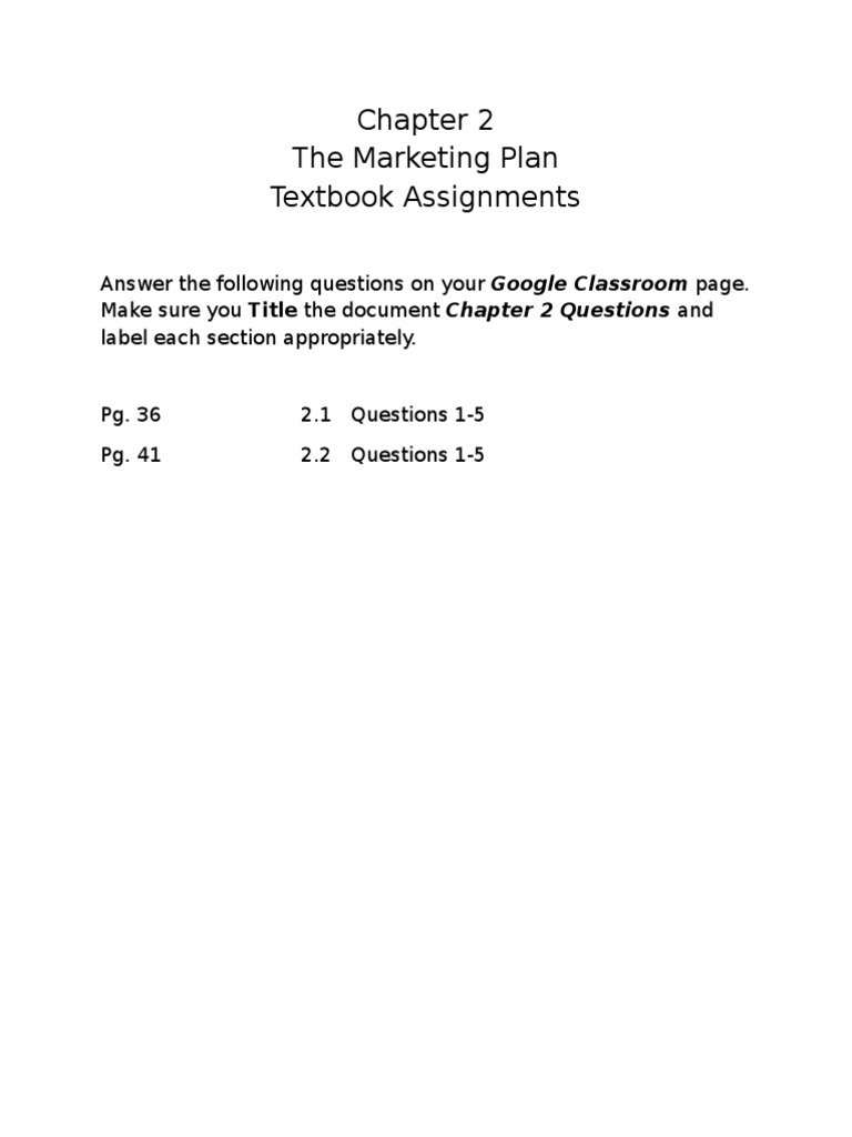 Chapter 2 Textbook Assignments | PDF