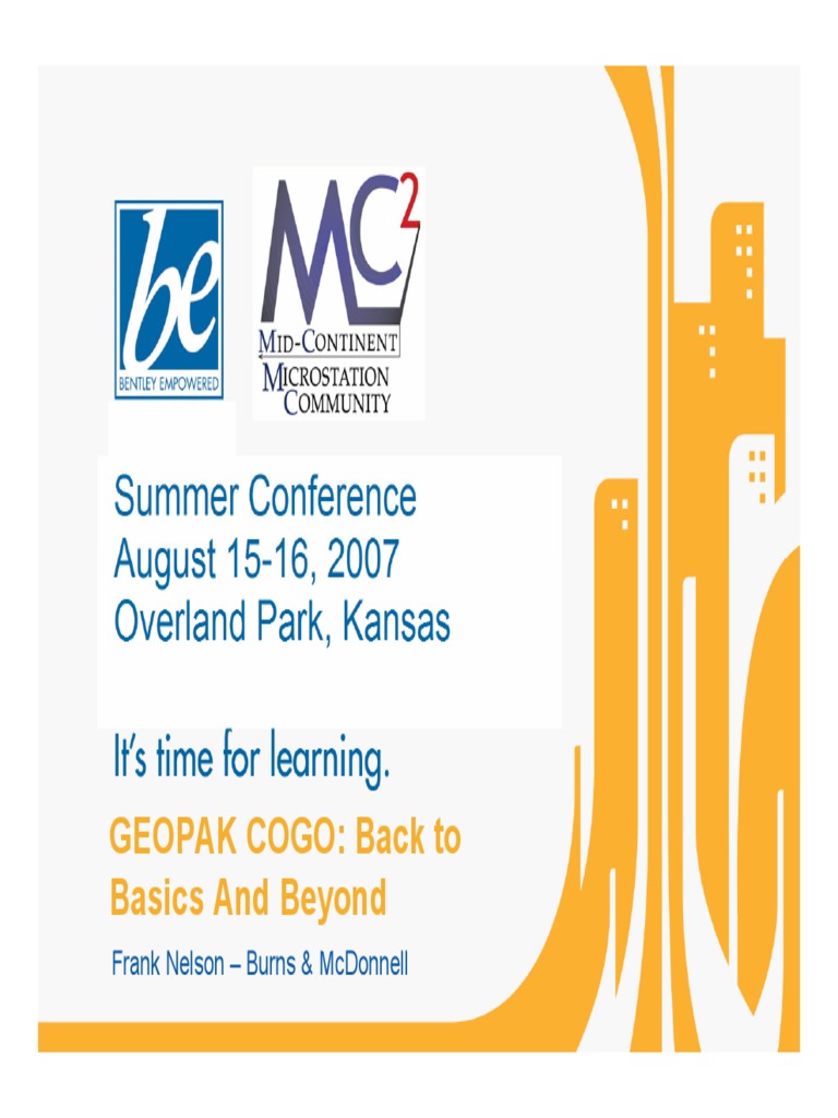 Nelson GEOPAK COGO Basics & Beyond 2007 MCMC | PDF | Icon (Computing ...