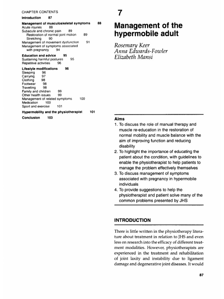 Chapter 7 - Management of The Hypermobile Adult | PDF | Knee | Pelvis
