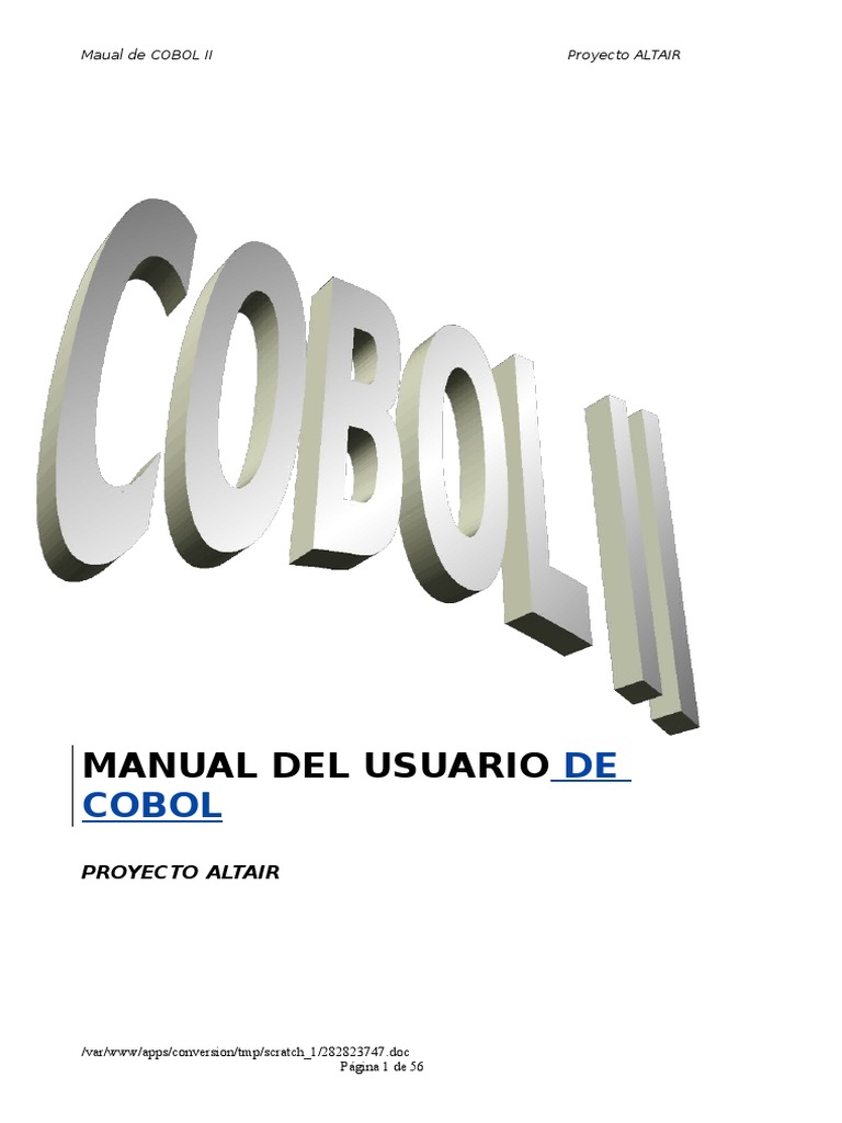 Manual Cobol | PDF | Compilador | Puntero (Programación de computadora)