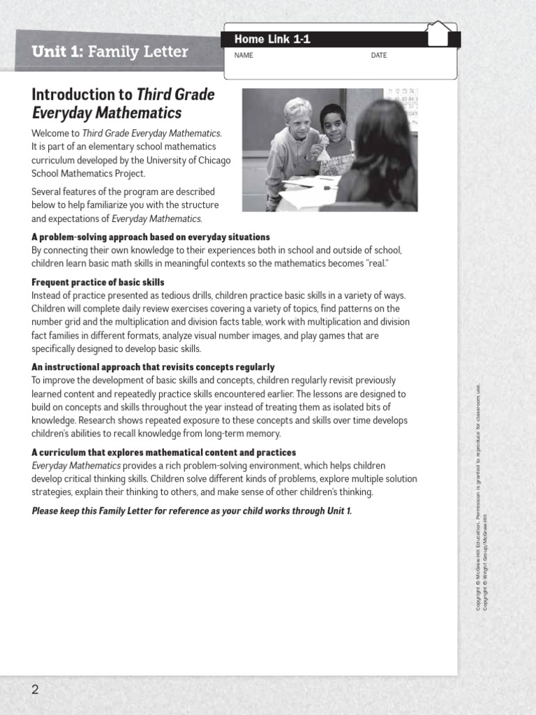 Unit 1 Parent Letter | PDF | Multiplication | Teaching Mathematics