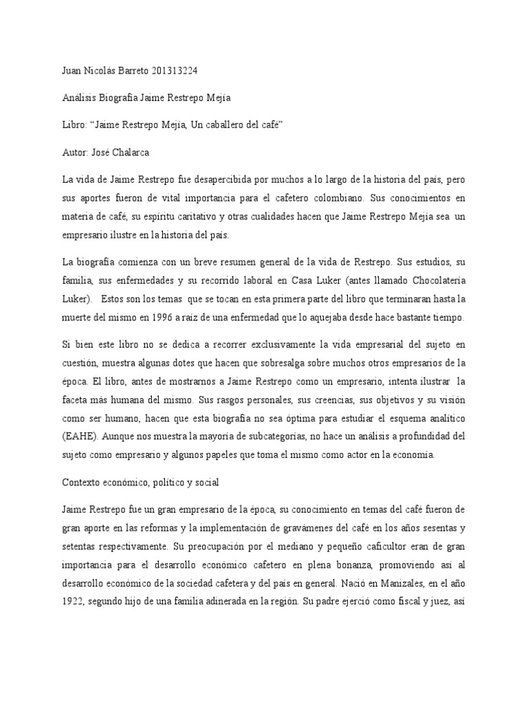 Jaime Restrepo: Empresario y Filántropo | PDF | café | Toma de decisiones