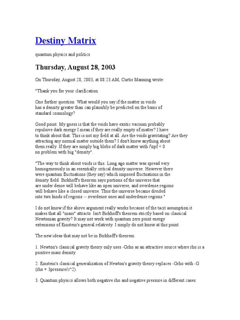 !!!destiny Matrix | PDF | Dark Energy | Universe