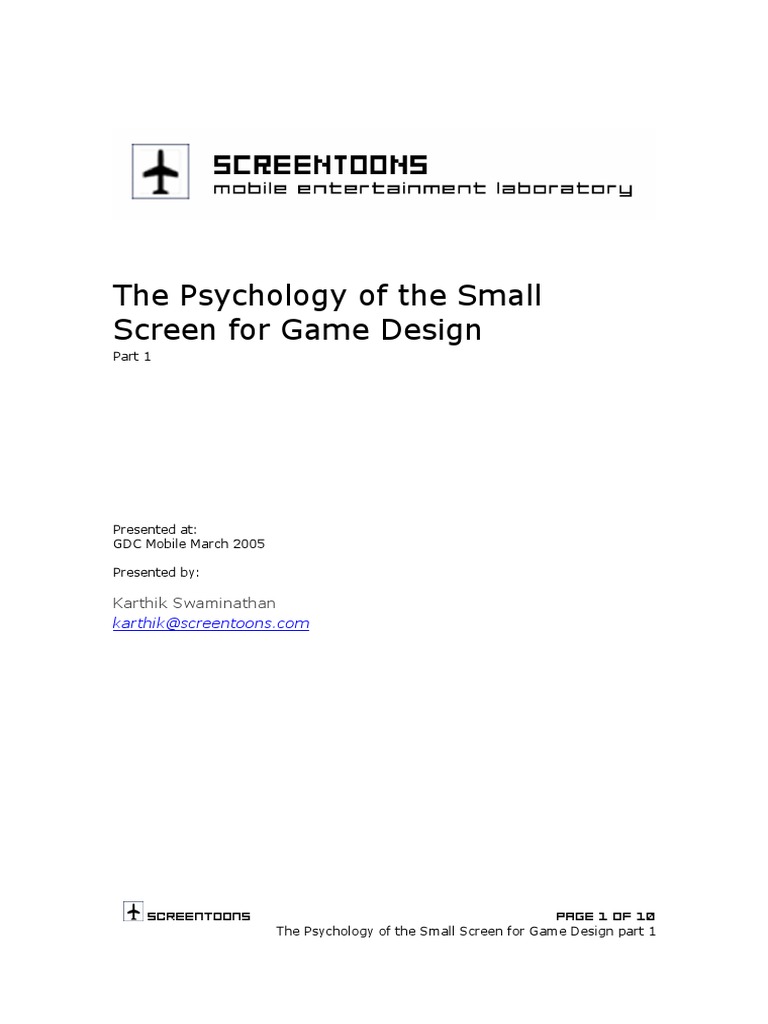 Small Screen Game Design | PDF | Contrast (Vision) | Visual Acuity