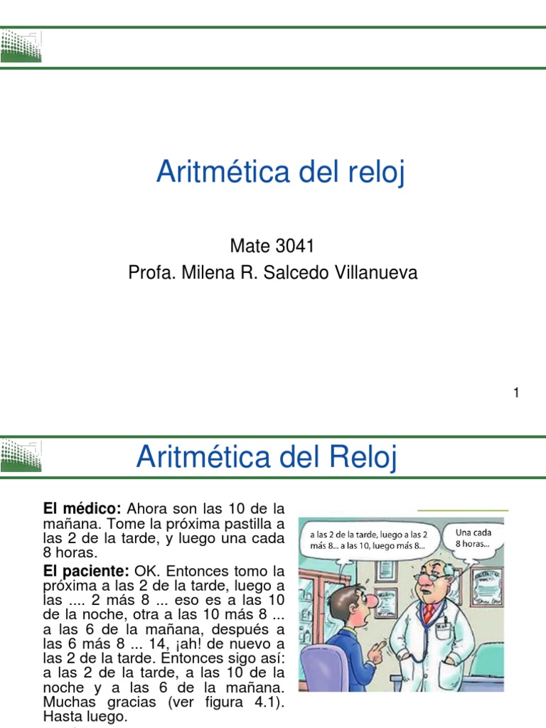 4.5 Aritmetica Del Reloj | PDF | Números | Álgebra abstracta