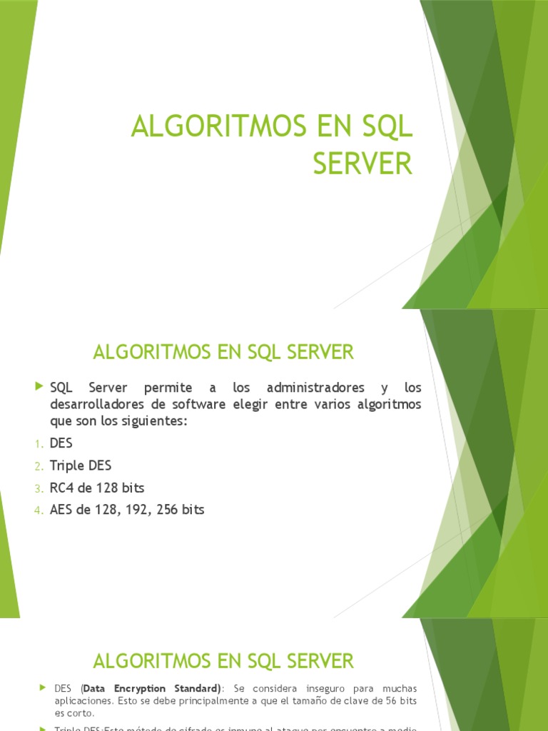 Algoritmos en SQL Server | PDF | Clave (criptografía) | Criptografía