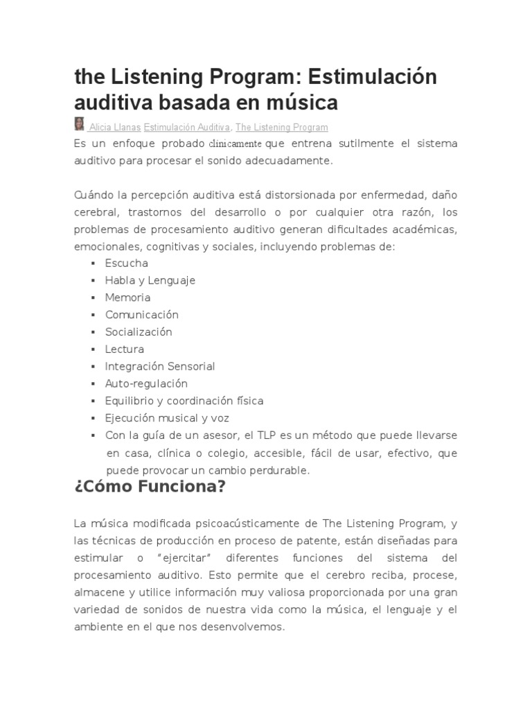 The Listening Program | Descargar gratis PDF | Desorden hiperactivo y ...