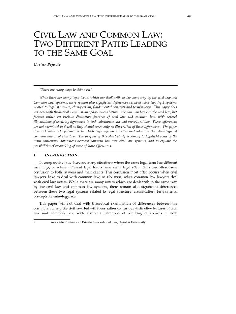 Legal Systems: Civil vs. Common Law | PDF | Precedent | Evidence (Law)