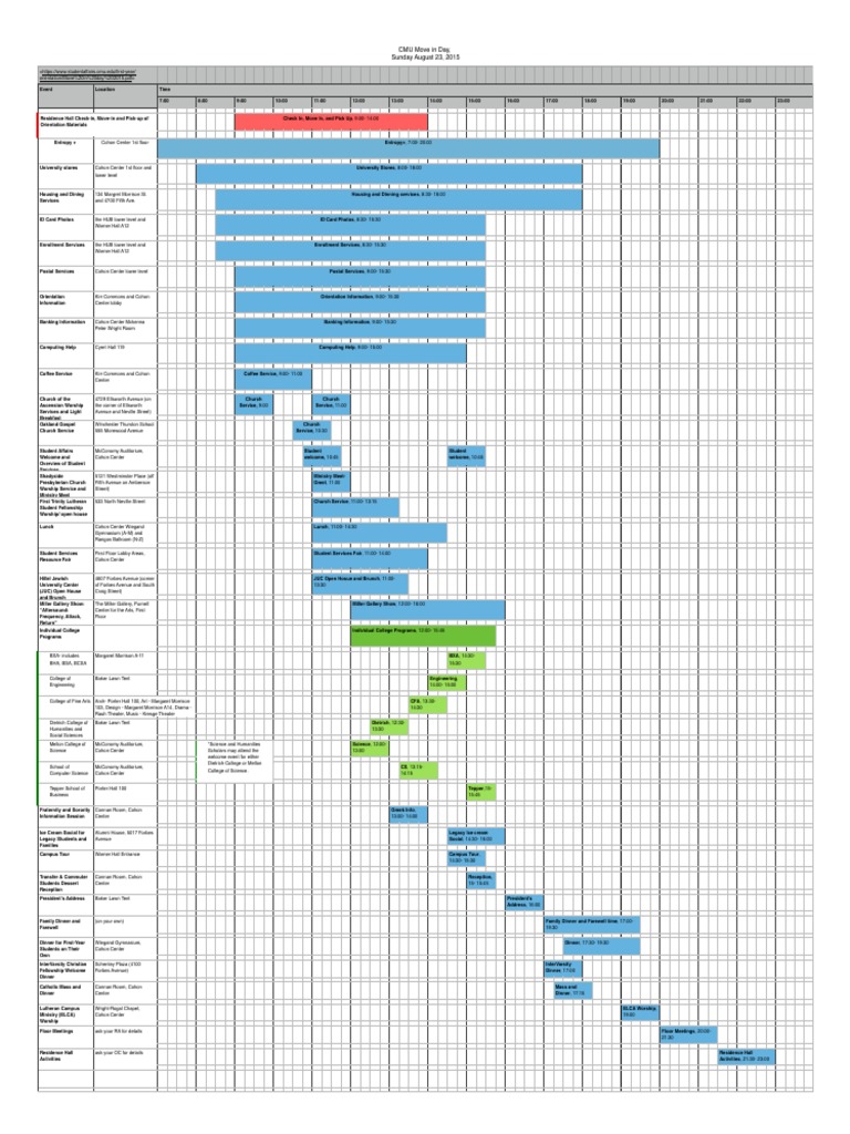 Move in Schedule | PDF | Religious Education | Religion And Belief