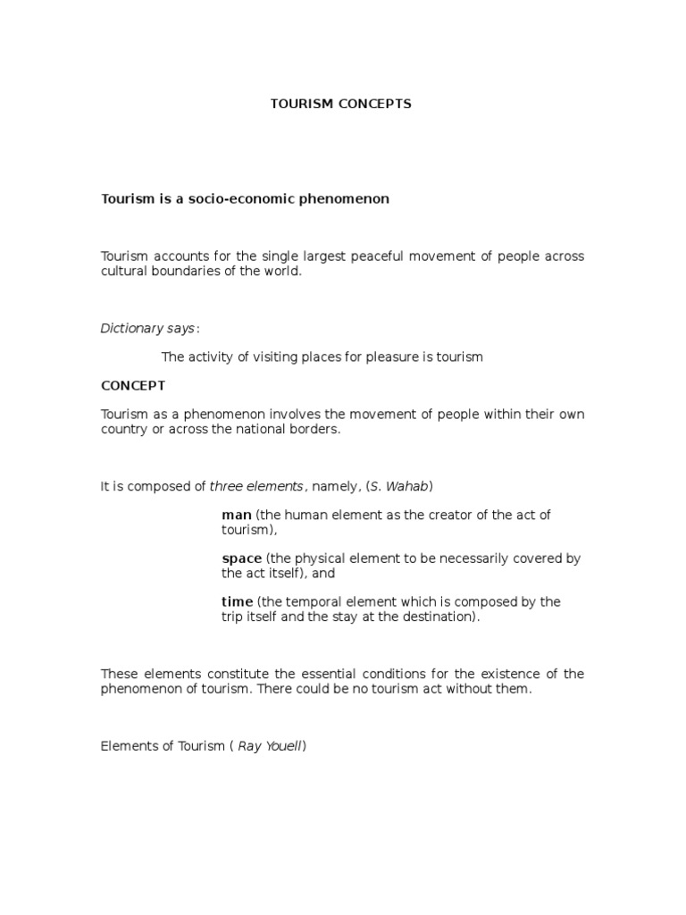 Defining Tourism: A Comprehensive Overview of Key Concepts, Elements ...