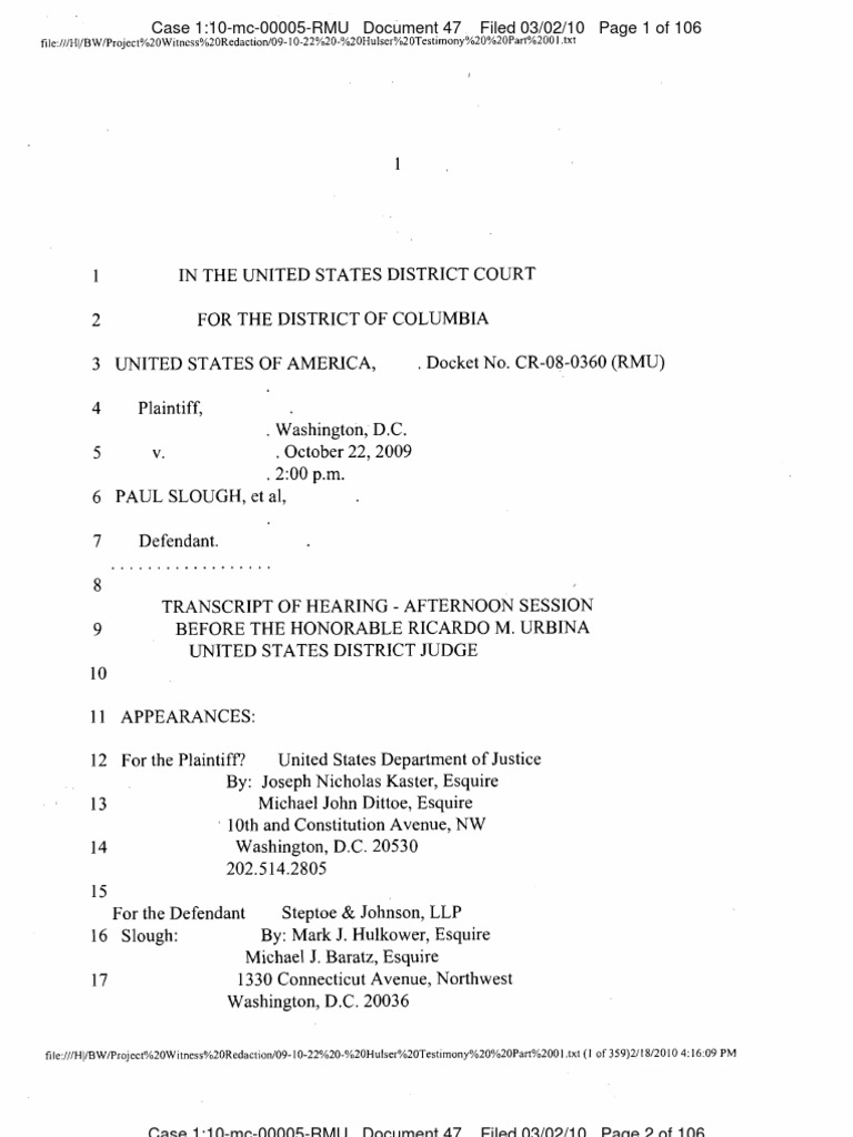 Blackwater Transcript One | PDF | Federal Bureau Of Investigation ...